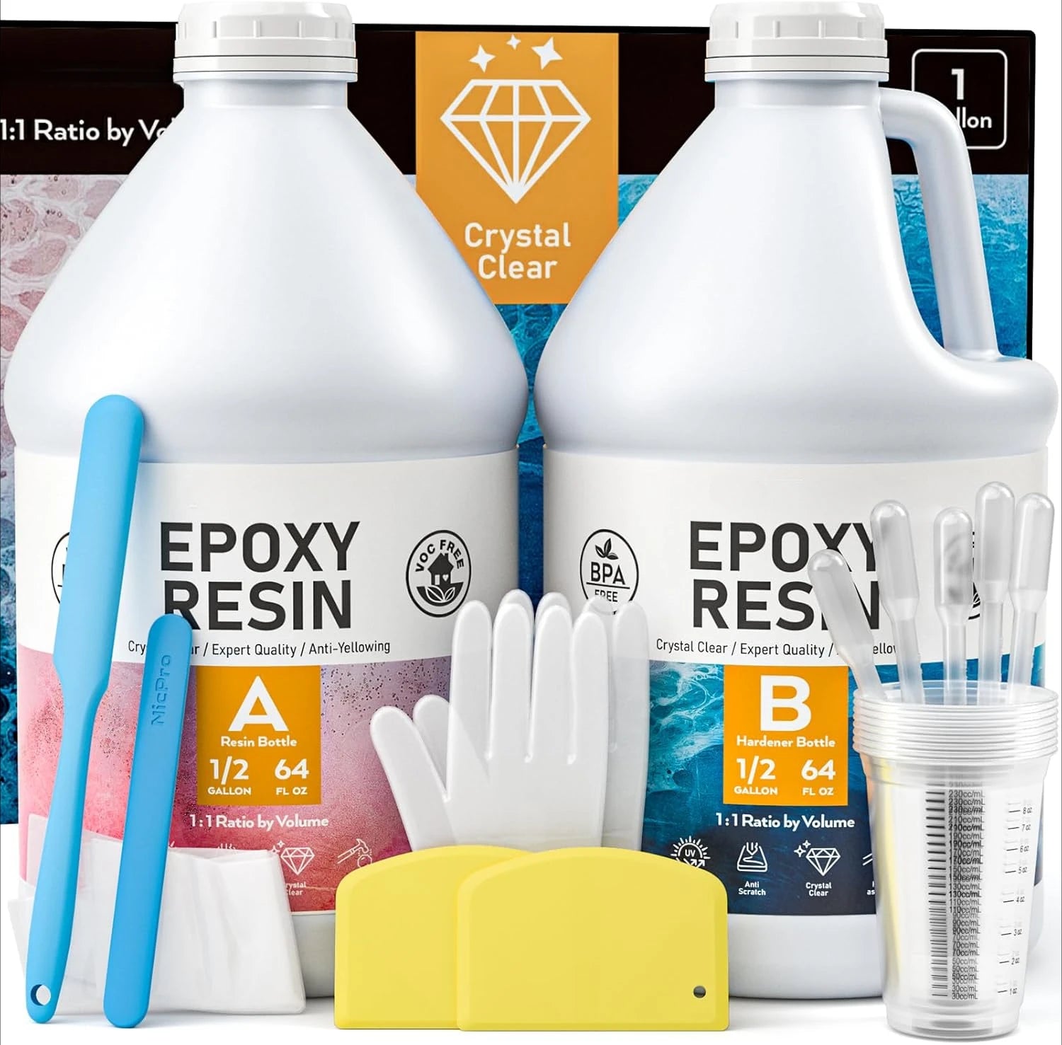 4 Gallon Crystal Clear Epoxy Resin Kit – CindyCraftandCreateSupply